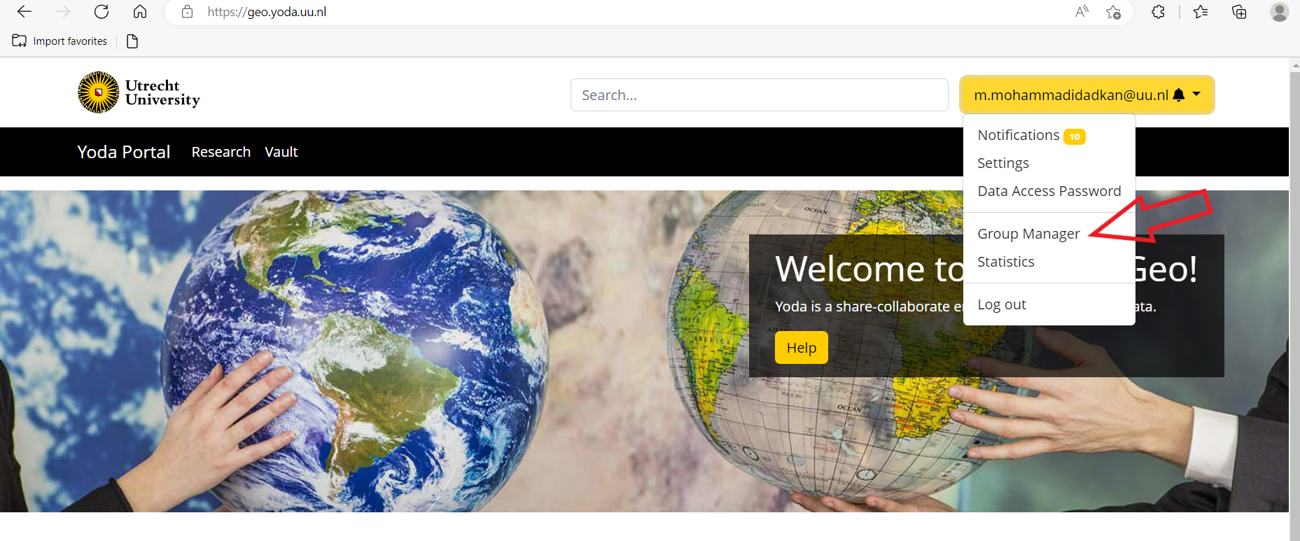 Geo data - support for researchers | Data Workflow in YoDa